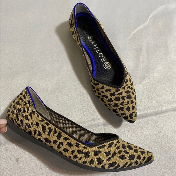 Rothy's | Shoes | Rothys The Point Leopard Animal Print Pointed Flats ...